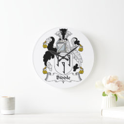 Biddle Family Crest Large Clock | Zazzle