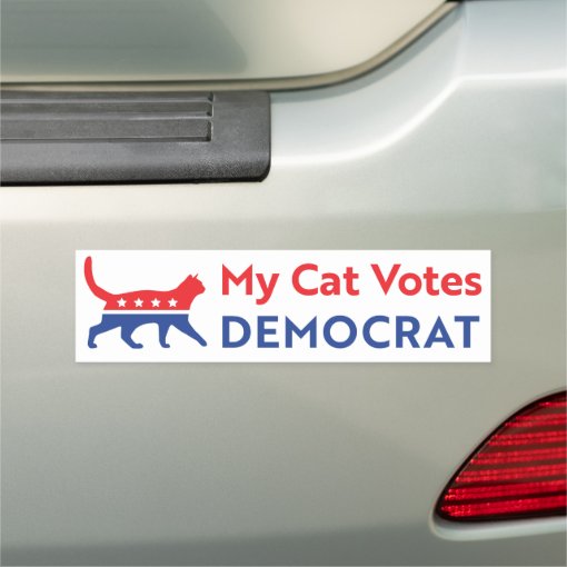 Biden 2020 - My Cat Votes Democrat Car Magnet | Zazzle