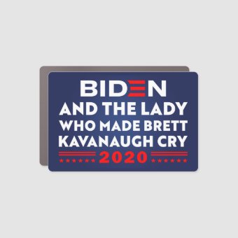 biden and the lady who made brett kavanaugh cry car magnet | Zazzle