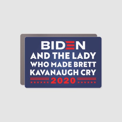 biden and the lady who made brett kavanaugh cry car magnet | Zazzle
