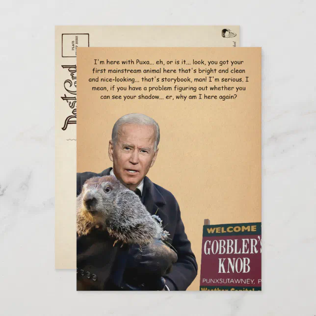 Biden Customizable Groundhog Day Postcard | Zazzle