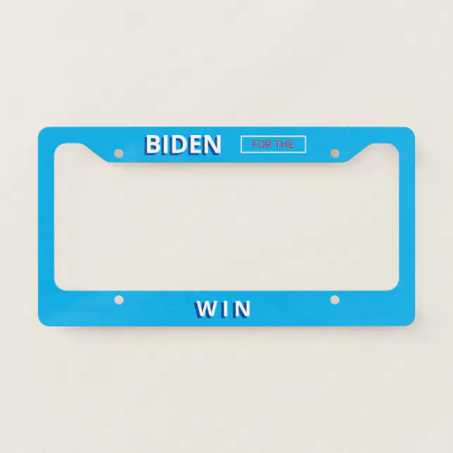 Biden for the Win - Light Blue License Plate Frame | Zazzle