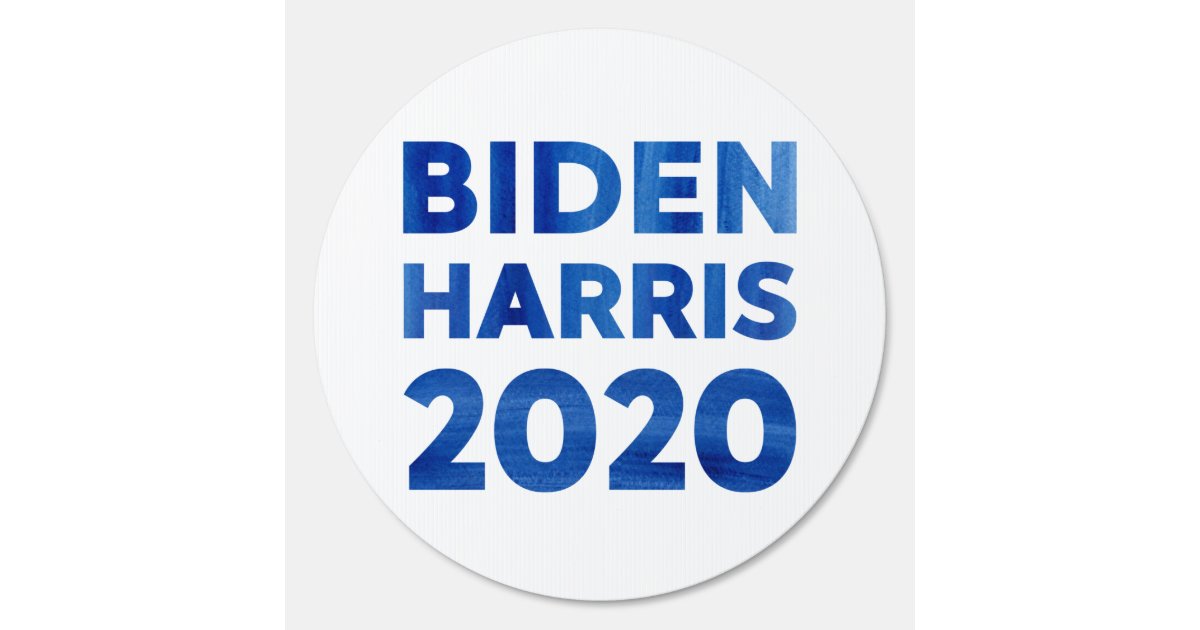 Biden Harris 2020 blue watercolor single-sided Sign | Zazzle