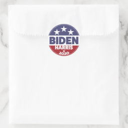 Biden Harris 2020 Button Style Classic Round Sticker | Zazzle