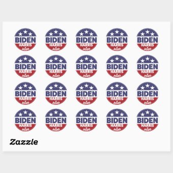 Biden Harris 2020 Button Style Classic Round Sticker | Zazzle