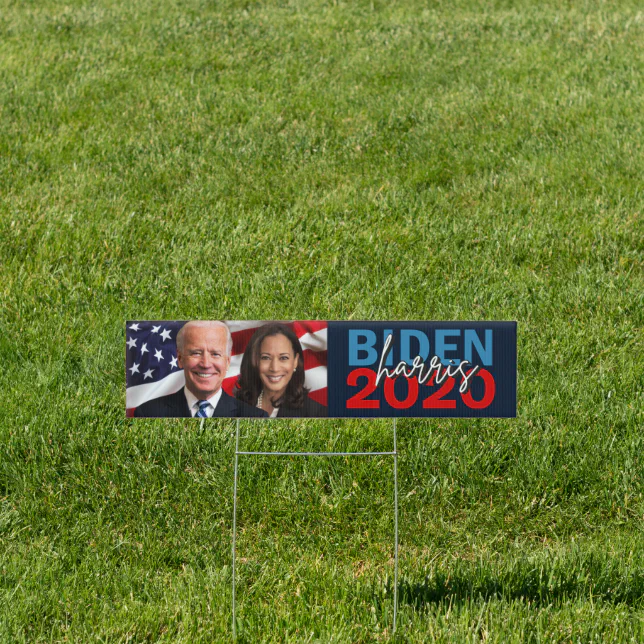 Biden Harris 2020 Campaign with Patriotic Photo Sign | Zazzle