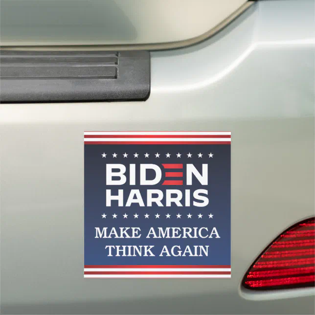 Biden Harris 2020 Make America Think Again Bumper Car Magnet | Zazzle