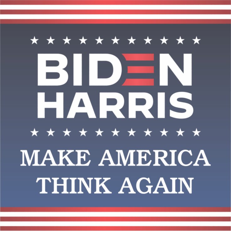 Biden Harris 2020 Make America Think Again Bumper Sticker | Zazzle