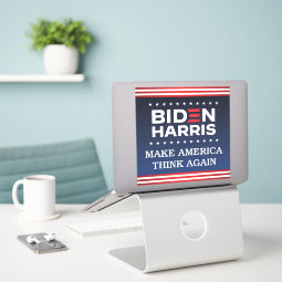 Biden Harris 2020 Make America Think Again Bumper Sticker | Zazzle