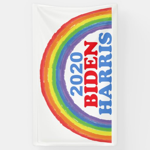 Biden Harris 2020 Rainbow Banner | Zazzle