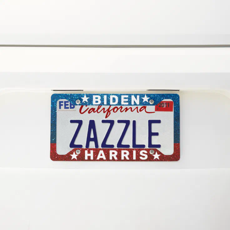 Biden Harris 2020 Red White Blue American Glitter License Plate Frame ...
