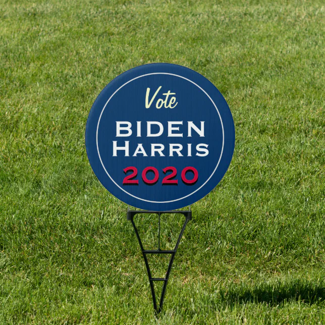 BIDEN HARRIS 2020 Round Retro Yard Sign | Zazzle
