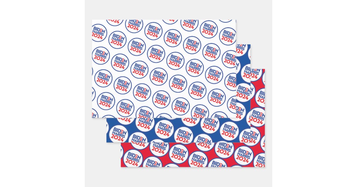 Biden Harris 2024 Wrapping Paper Sheets | Zazzle
