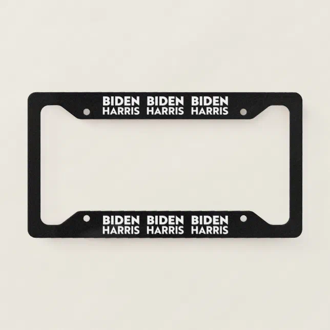 "Biden Harris" black white - License Plate Frame | Zazzle