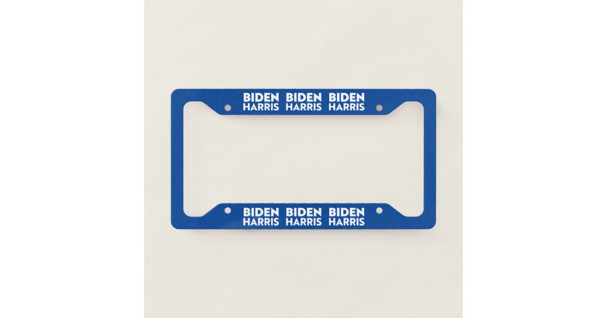 Biden Harris blue and white License Plate Frame | Zazzle
