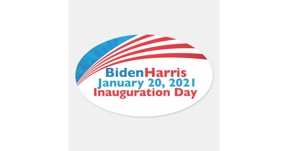 Biden Harris Inauguration Day American Flag Oval Sticker | Zazzle