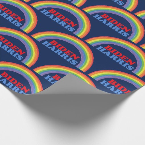Biden Harris Rainbow Cute Democrat Political Wrapping Paper | Zazzle