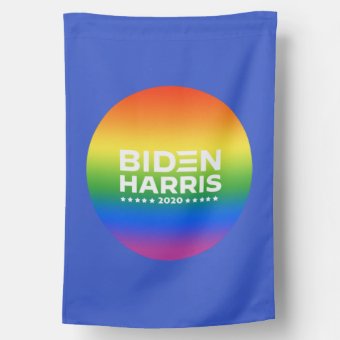 BIDEN HARRIS - Rainbow Pride Colors House Flag | Zazzle