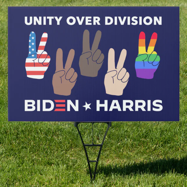 Biden Harris Unity Over Division Yard Sign | Zazzle