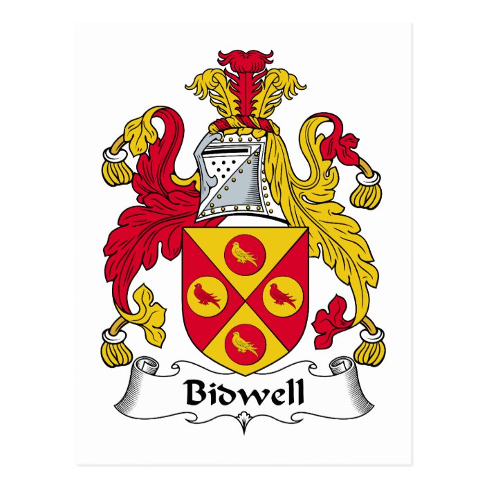 Bidwell Family Crest Postcard | Zazzle.com