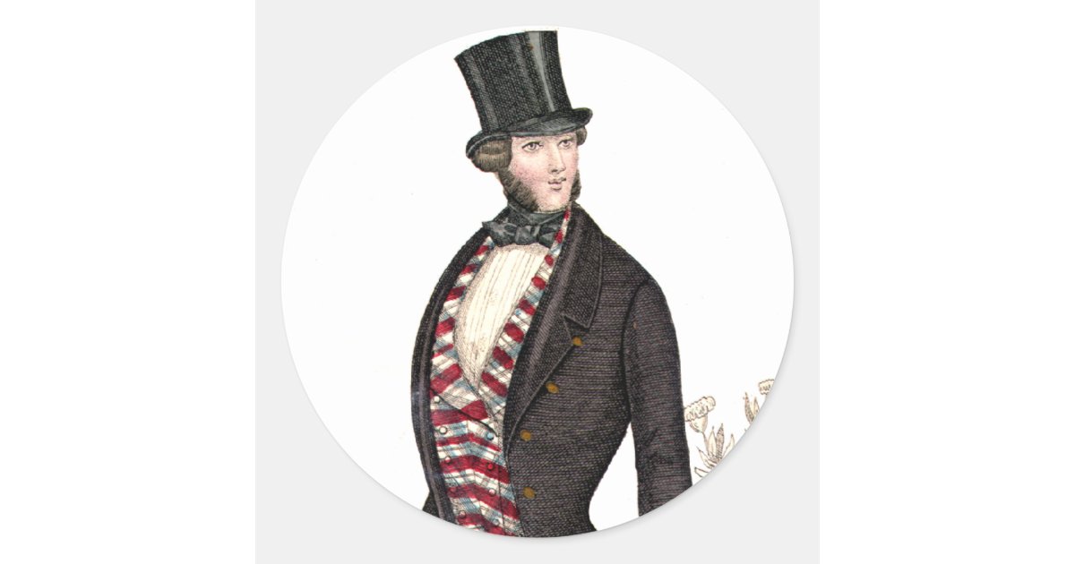Biedermeier Gentleman Stickers | Zazzle