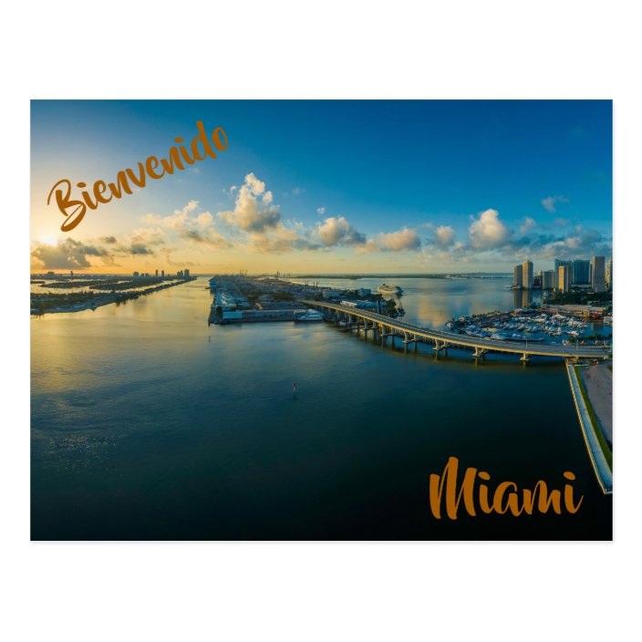 Bienvenido a la postal de Miami Postcard | Zazzle.com
