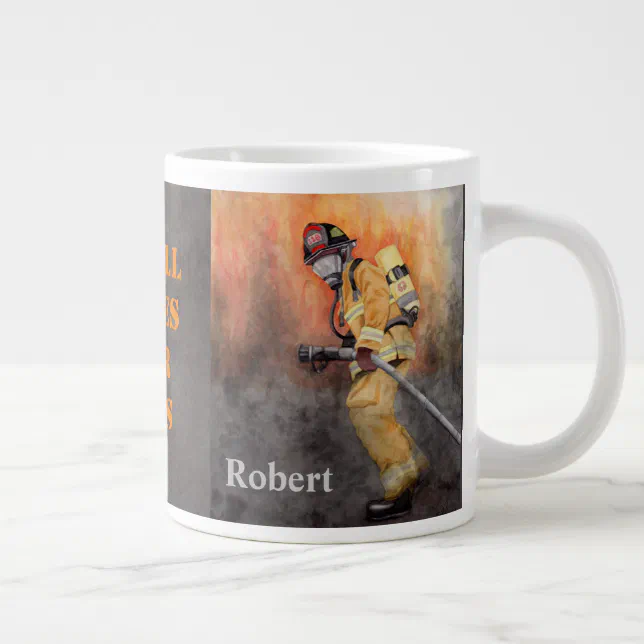 Big 20 oz Coffee Cup Custom Firefighter Mug Cup | Zazzle