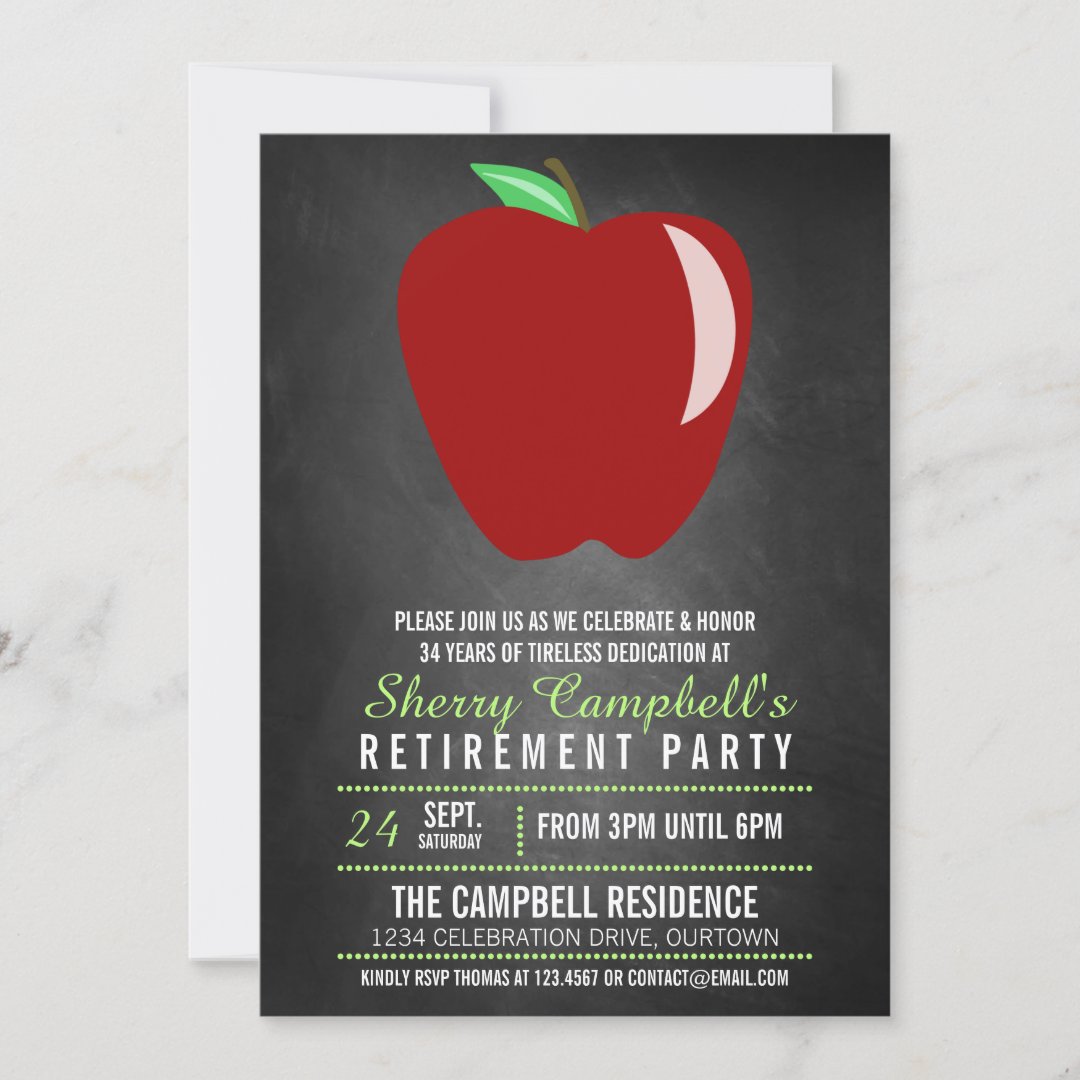 Big Apple Teacher Retirement Party Invitations | Zazzle