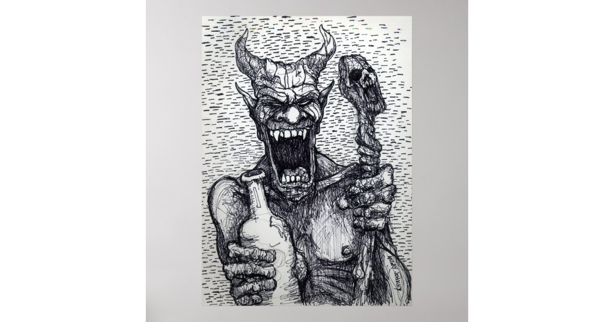 "BIG BAD BOOZIN BEELZEBUB" POSTER | Zazzle
