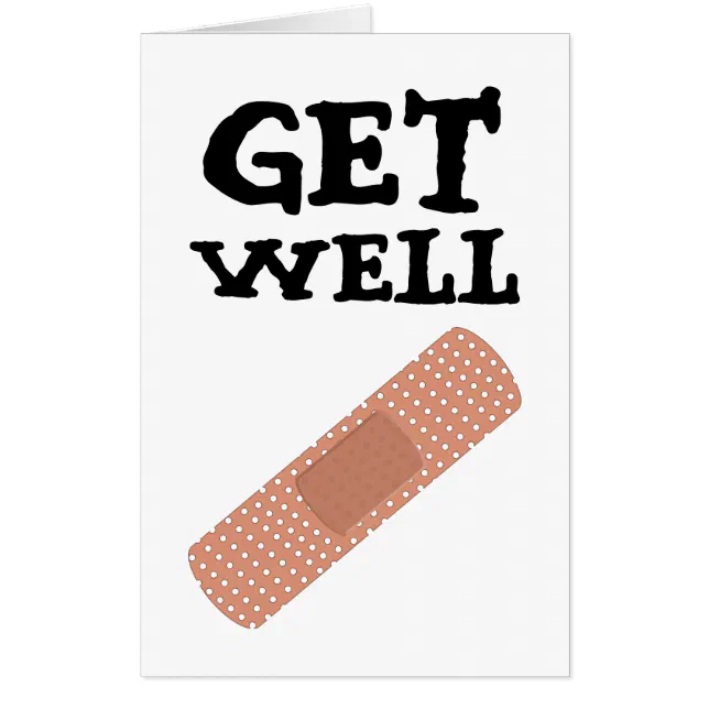 BIG BANDAGE GET WELL SOON HUGE GREETING CARD | Zazzle