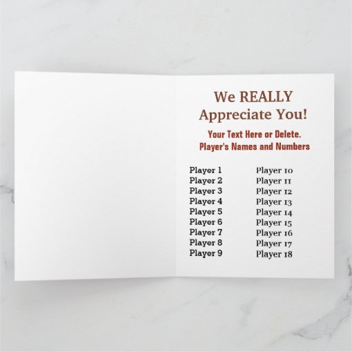 BIG Basketball Coach Cards with ALL Players NAMES | Zazzle