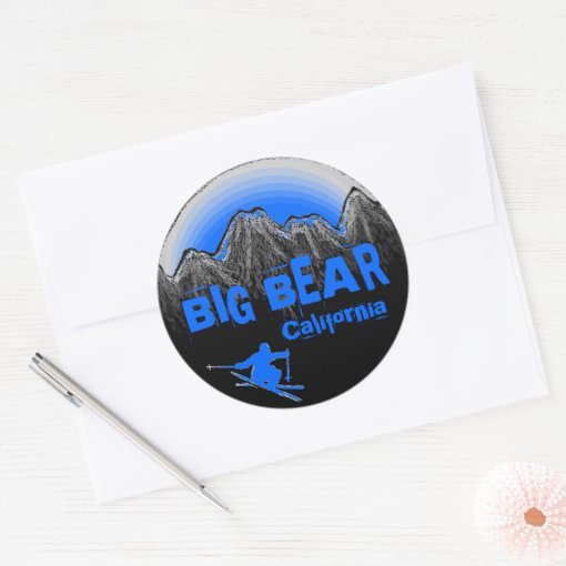 Big Bear Mountain California blue ski stickers | Zazzle