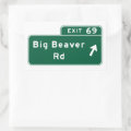 Big Beaver Road, Road Sign, Michigan, USA Rectangular Sticker | Zazzle
