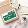 Big Beaver Road, Road Sign, Michigan, USA Rectangular Sticker | Zazzle