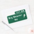 Big Beaver Road, Road Sign, Michigan, USA Rectangular Sticker | Zazzle