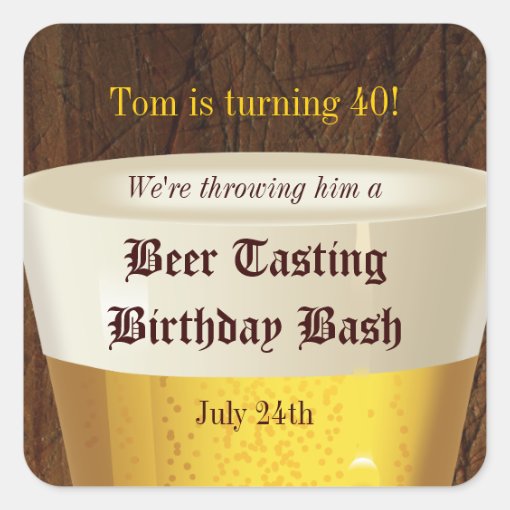 Big Beer Tasting Square Sticker | Zazzle