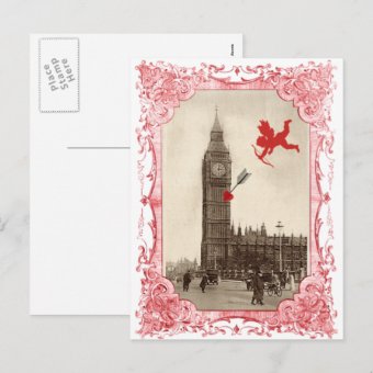 Big Ben London Cupid Valentine Postcard | Zazzle