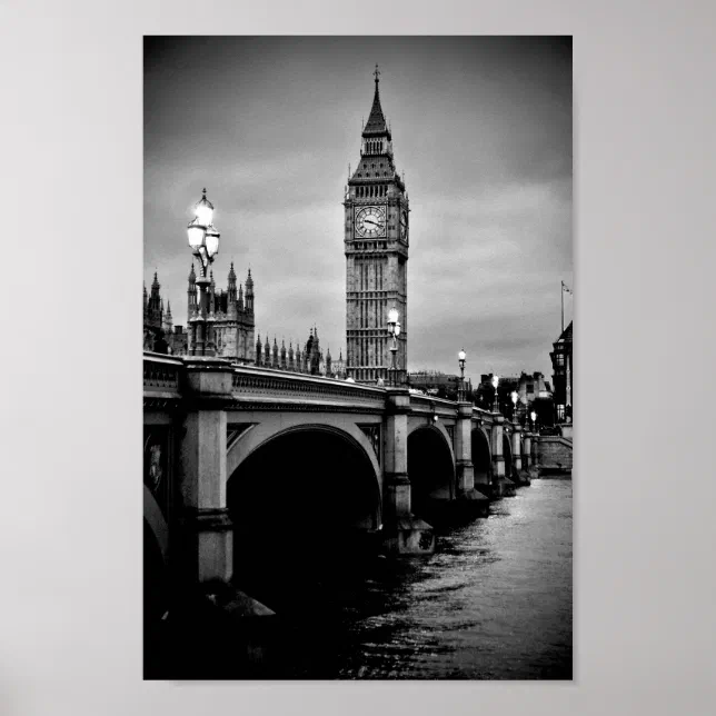Big Ben Queen Elizabeth Tower Westminster Bridge Poster | Zazzle