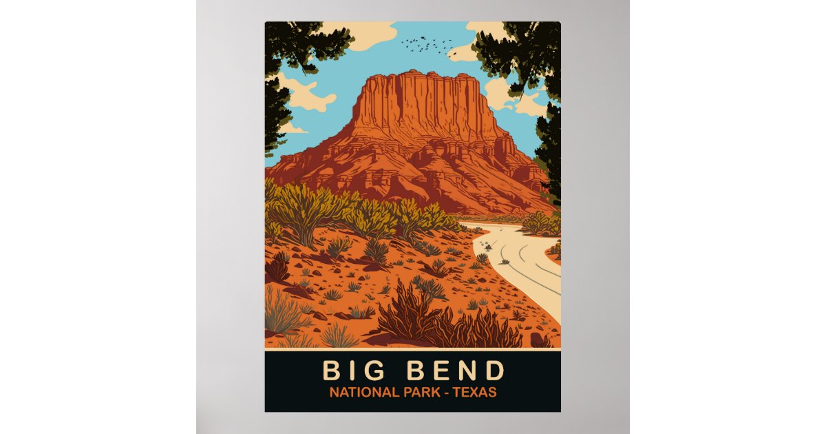 Big Bend, National Park, Texas, Travel Poster | Zazzle