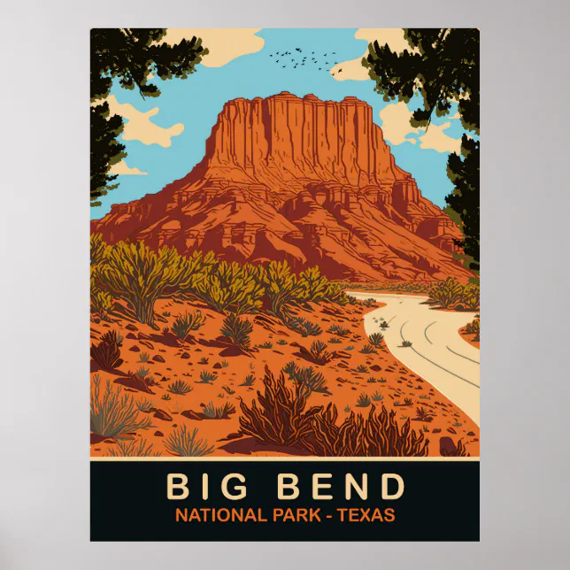Big Bend, National Park, Texas, Travel Poster | Zazzle