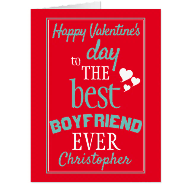 Big Best Boyfriend Ever Red Valentine's Day Card | Zazzle