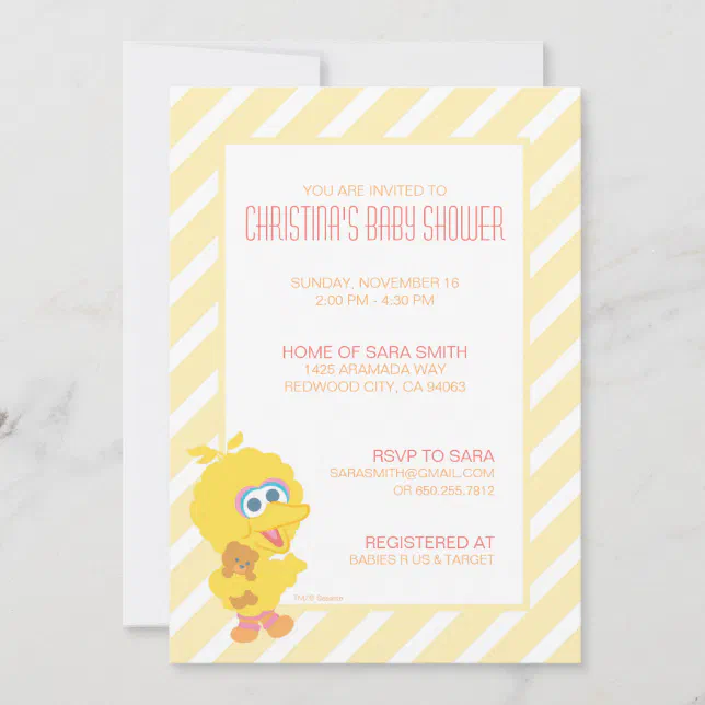 Big Bird Baby Shower Invite | Zazzle