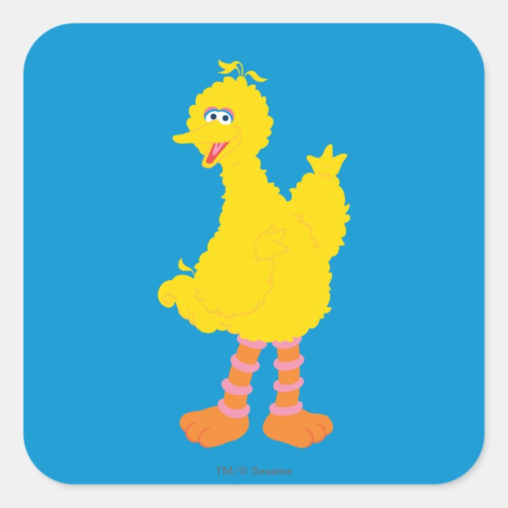 Big Bird Graphic Square Sticker | Zazzle
