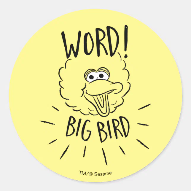 Big Bird Skate Logo - Word! Big Bird Classic Round Sticker | Zazzle