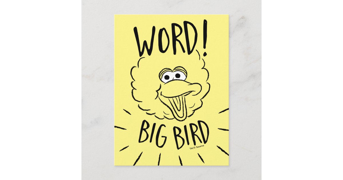 Big Bird Skate Logo - Word! Big Bird Postcard | Zazzle