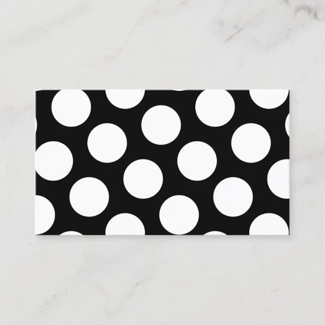 Big Black and White Polka Dots Business Card | Zazzle
