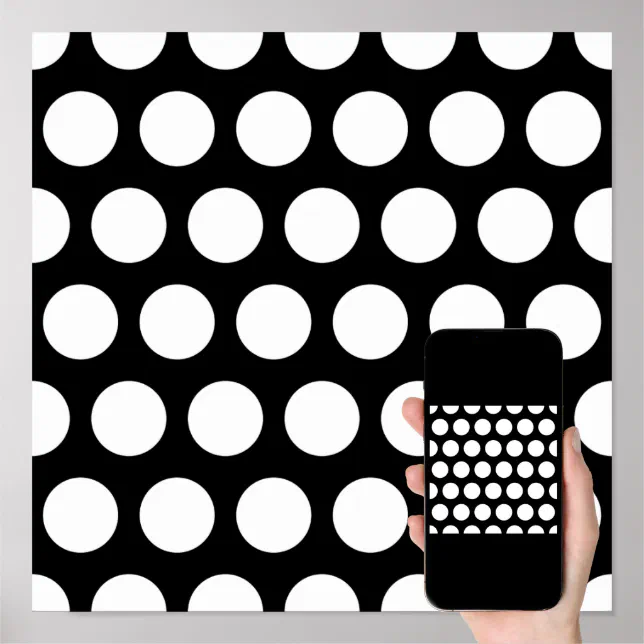 Big Black and White Polka Dots Poster | Zazzle