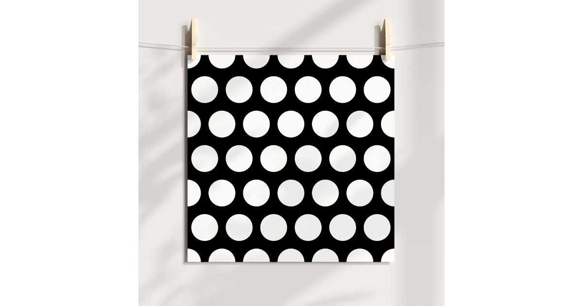 Big Black and White Polka Dots Poster | Zazzle
