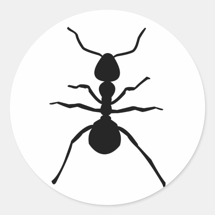 big black ant icon classic round sticker | Zazzle.com