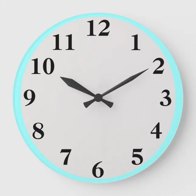 Big Black Numbers Large Clock | Zazzle